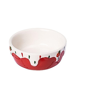 Hamster Ceramic Bowl, Small Animals Food Water Bowl Anti-Turning Bowl for Guinea Pig Rabbit Gerbil Chinchilla Hedgehog Rat(red)