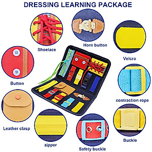 Visen Toddler Busy Board Toys,Preschool Educational Learning Toys,Kids Learn to Dress Buckle Basic Skills,Montessori Toys for Toddlers,Sensory Toys for Toddlers 1-6 Year Old Boys/Girls Gift