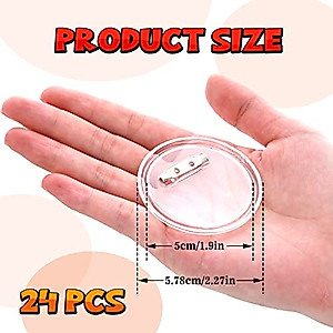 Lusofie 12 Set Acrylic Clear Craft Button with Pin Design Button Pins Badge Blank Button Pins for Craft Supplies, DIY Badges, School Projects(2.27 Inch)