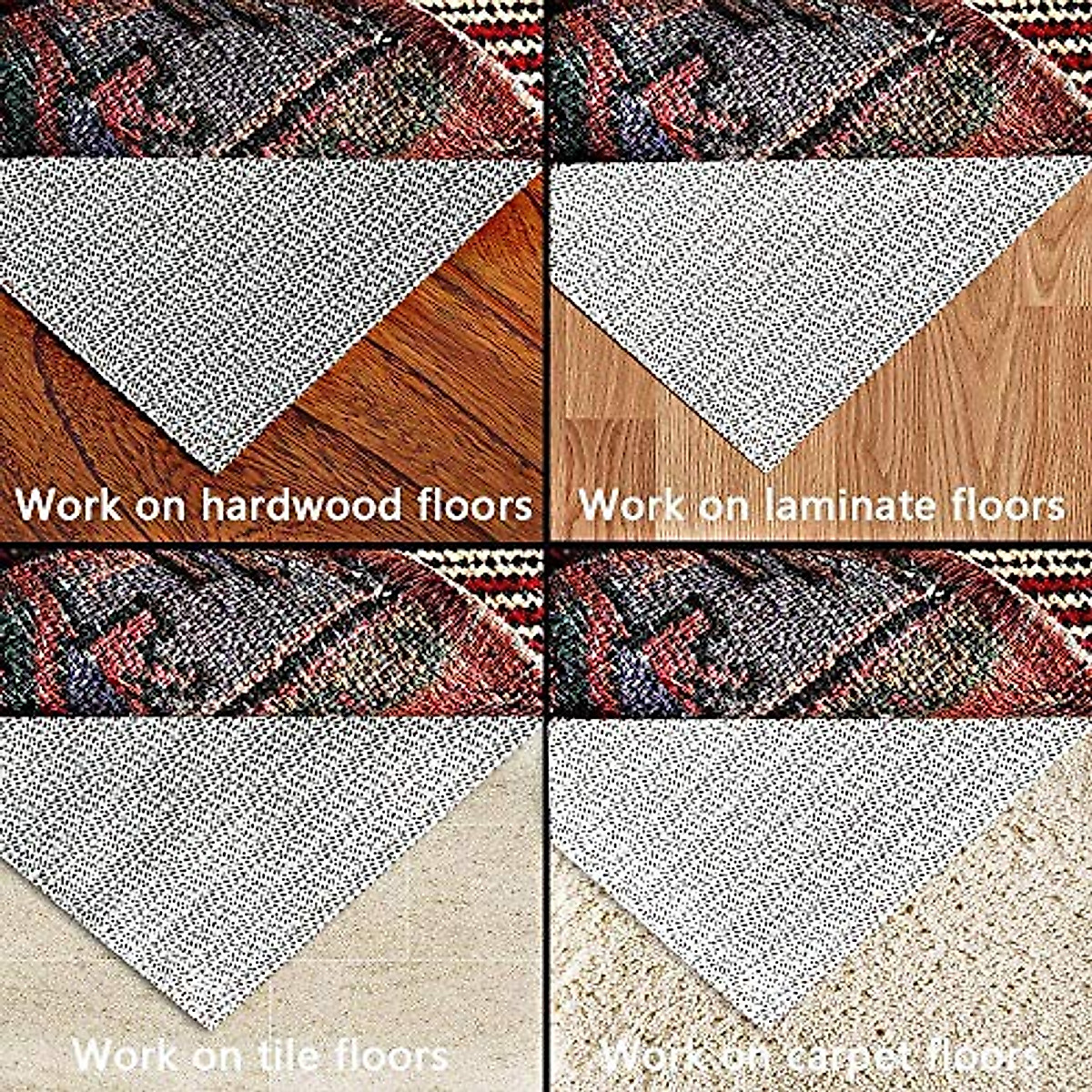 Aurrako Non Slip Rug Pads for Hardwood Floors,8x10 Ft Rug Pad Gripper for Any Hard Surface Floors,Anti Slip Skid Non Adhesive Rug Protector