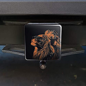 Lion Wearing Headphones Music Tow Trailer Hitch Cover Plug Insert