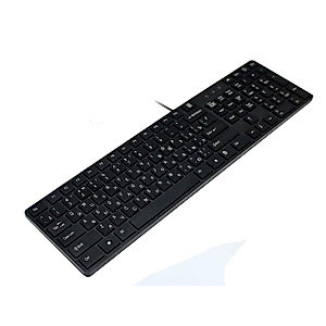 USB Keyboard with Russian English (Cyrillic) Letters/Characters- Full Size Slim Desktop Design