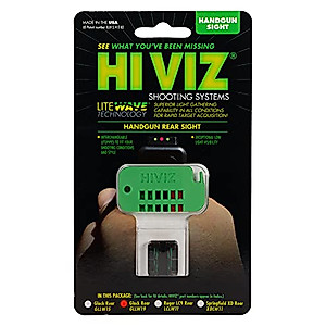 HIVIZ GLLW19 Interchangeable LITEWAVE Rear Handgun Sight for Glock 45 ACP/10mm/45 GAP Green, Red, White