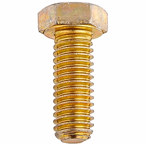 Steel Hex Bolt, Grade 8, Zinc Yellow-Chromate Plated Finish, Hex Head, External Hex Drive, Meets ASME B18.2.1/SAE J429, 1-3/4" Length, Fully Threaded, 5/8"-11 Threads (Pack of 10)