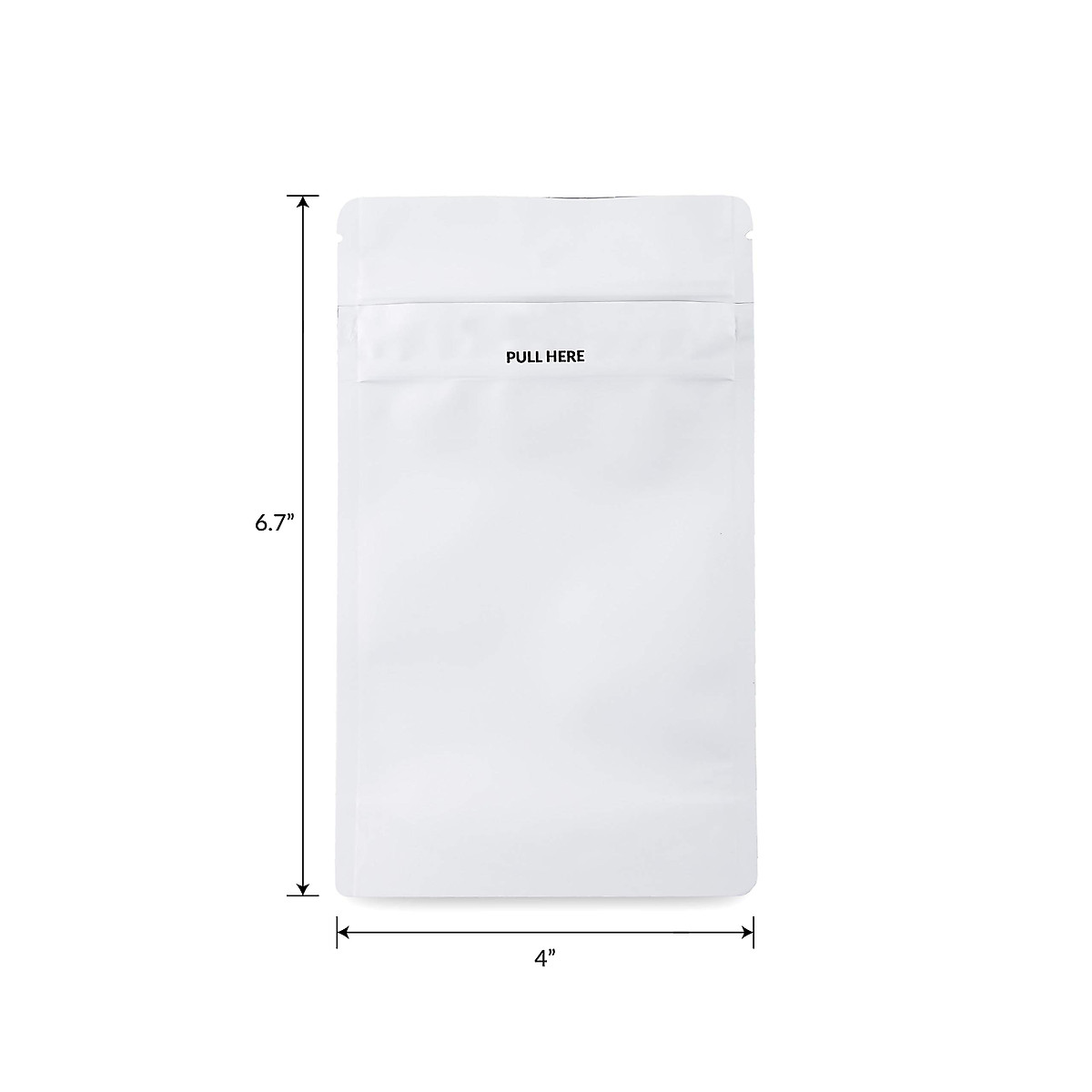 Loud Lock Mylar Bags Child Resistant Grip N Pull 1/4 Ounce All White - 100 Count 6.7" x 4" 6mill Thickness - Mylar Bags For Food Storage - Resealable Bags - Smell Proof Bags