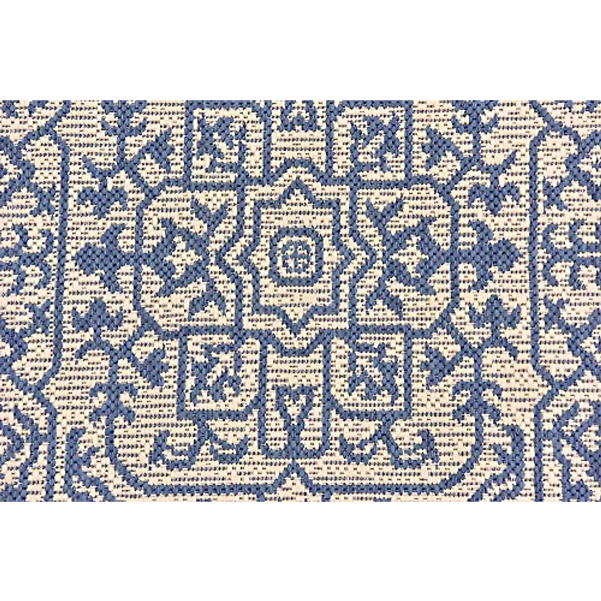Unique Loom Outdoor Botanical Collection Area Rug - Allover (2' 2" x 3' 1" Rectangle, Beige and Blue/ Blue)