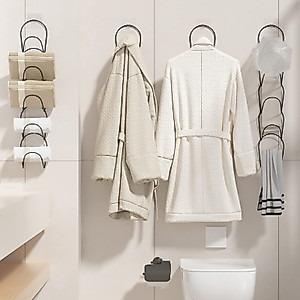 LINFIDITE 10 Pack Hat Rack Hanger Holder Organizer Closet Hanging Baseball Cap Display Storage Rack for Scarves Handbags Towels Clothes Ties Over Door Wall Mounted w Hanging Hook Black