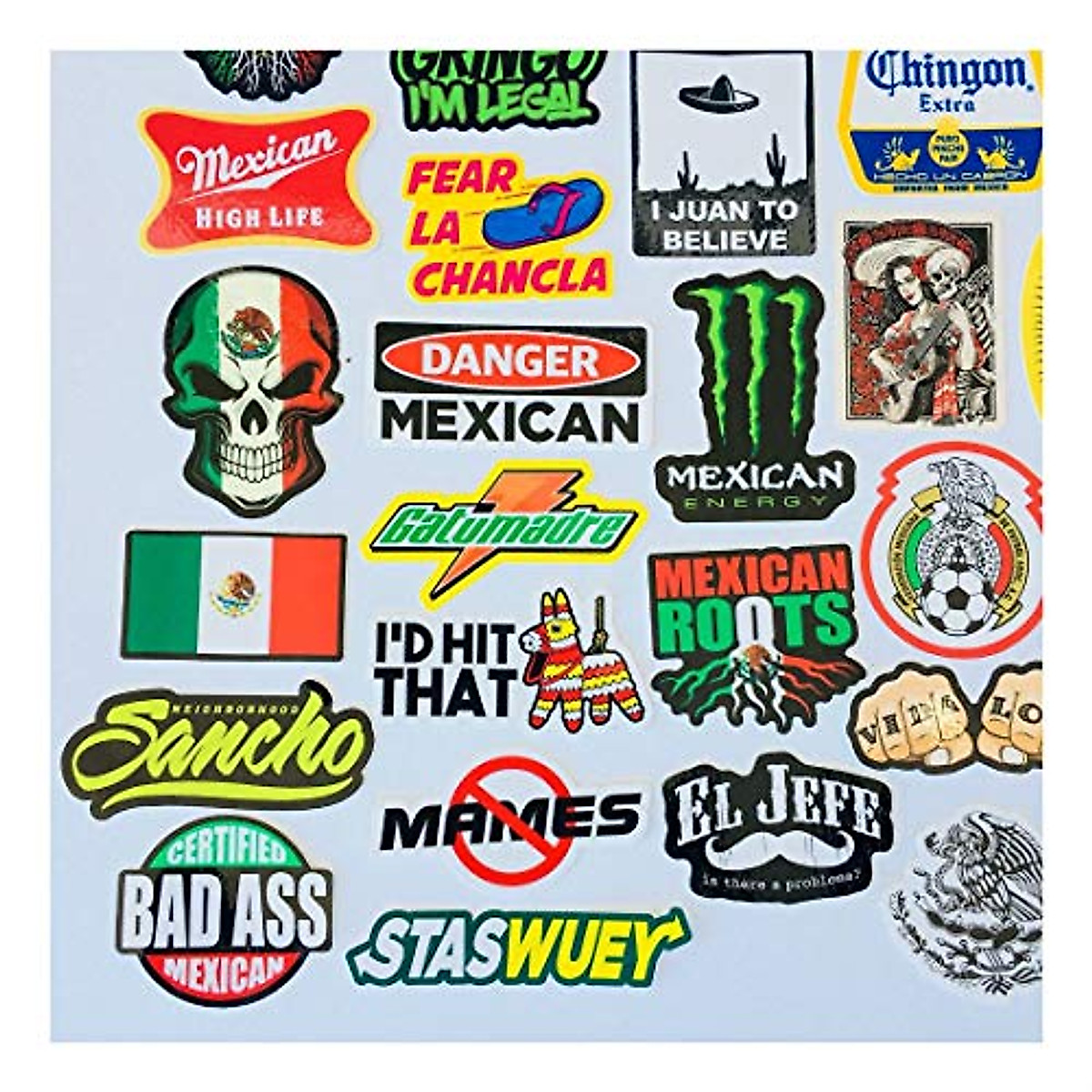 ESKONI MEXICAN CHINGON Hard Hat Stickers 40 MEXICO HardHat Sticker Pegatinas cascos