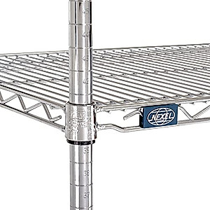 Nexel Chrome Wire Shelving, 42"W X 18"D x 54"H