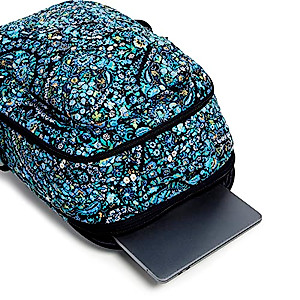 Vera Bradley Women's Cotton Large Travel Backpack Travel Bag, Dreamer Paisley - Recycled Cotton, One Size