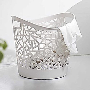 HPDEAR Laundry Hamper, PE Material Durable Hamper, Compressible and Foldable, for Dirty Cloths Storage in Bathroom (White)