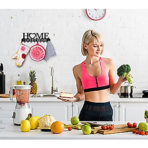 SirHoldeer Key Rack for Wall, Black Key Holder for Wall Decorative, Metal Wall Decor for Office, Hallway, Entryway, Key Hooks Hanging Keys, Small Key Hanger for Wall, Farmhouse Home Sweet Home Sign