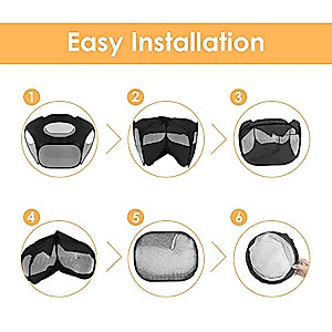 SlowTon Small Animal Playpen Cat Pen, Waterproof Indoor Guinea Pig Cage with Zipper Top Cover, Portable Outdoor Exercise Fence Play Pen for Kitten Rabbit Ferret Chinchilla