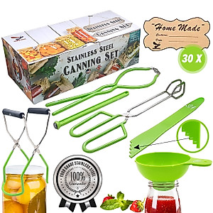 Supa Ant Canning Supplies - USA Assembled & Certified Food Grade Stainless Steel Canning tools - Canning set/pickling kit for beginners - Canning kit includes extra wide mouth funnel for mason jars
