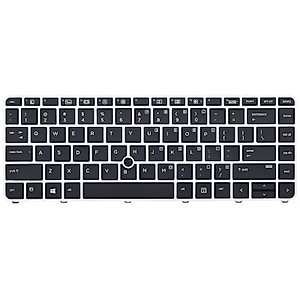 Replacement Keyboard for HP Elitebook 840 G3 848 G3, Elitebook 745 G3 745 G4 Series Laptop with Backlit Silver Frame US Keyboard