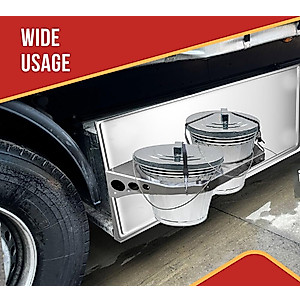 Mytee Products Galvanized Trash Can w/Lid Ideal for Trailers - 6 Gallon Steel Mounted Small Outdoor Garbage Can for Home, Office, Bathroom, Kitchen - Fire and Heat Resistant