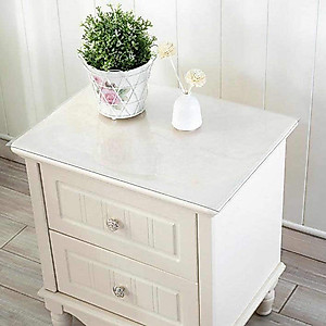 NECAUX Custom Multisize 1.5mm Thick Frosted PVC Table Cover Protector - 10 x 24 Inch Rectangular Plastic Table Cover Desk Pad Mat for Office & Computer Desk/Side Table, 2pcs