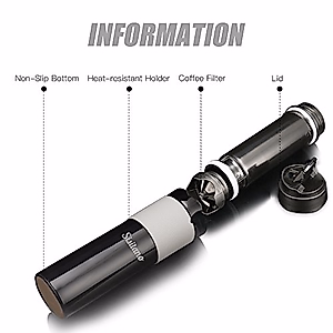 Sisitano 2in1 Travel French Press Coffee Maker, Portable 11.8 oz Tumbler Coffee French Press for Ground Coffee & Tea Leaves; Iced Coffee, Cold Brew Tea, Coffee Mug for Trips, Camping, Work & School