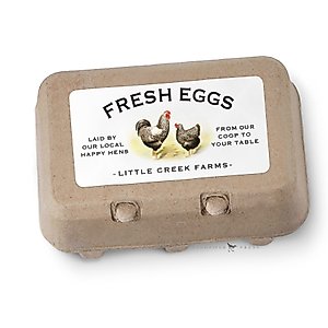 Custom Labels for egg cartons - personalized printed stickers, Matte or Glossy 2" x 4", available in quantities of 10-300