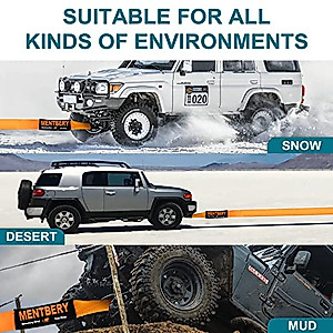 MENTBERY Recovery Strap, Snatch Strap 31768 lbs(Break Strength Lab Tested), Heavy Duty Tow Strap 3" x8' for ATV, Snowmobil.