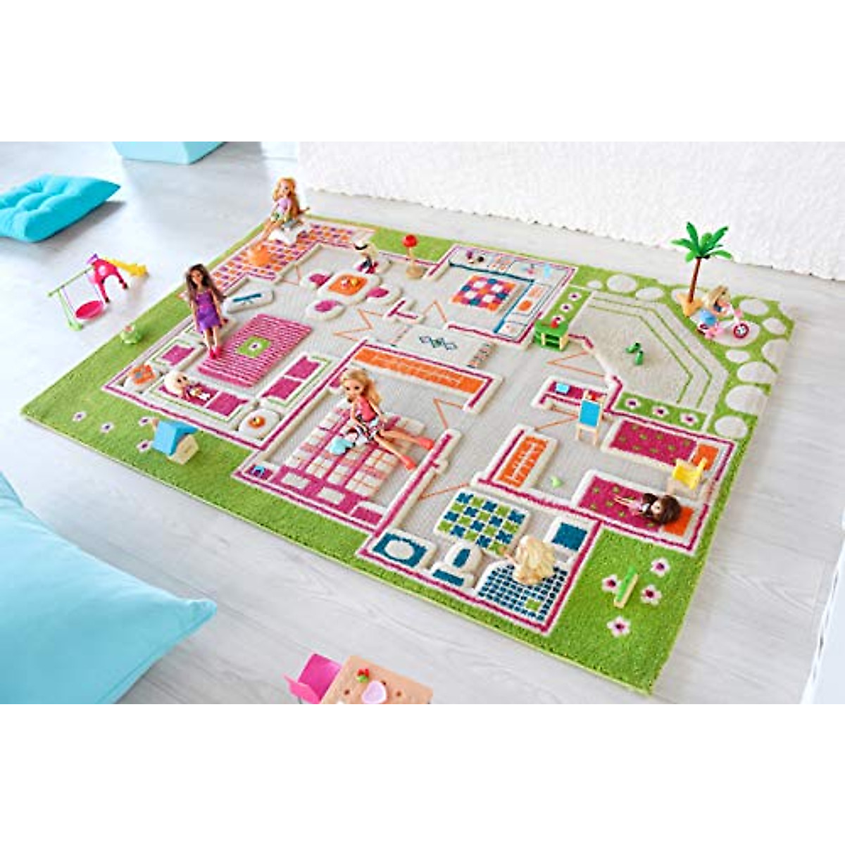IVI Playhouse Green 3D Play Mat, Non-Toxic, Stain Resistant, Educational Montessori Activity Toys for Kids, Medium, 59" L x 39" W