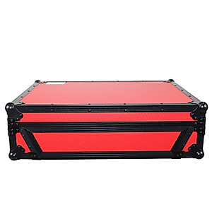 ProX XS-PRIME4 WRB ATA Flight Case For Denon PRIME 4 DJ Controller with 1U Rack Space and Wheels - Red Black