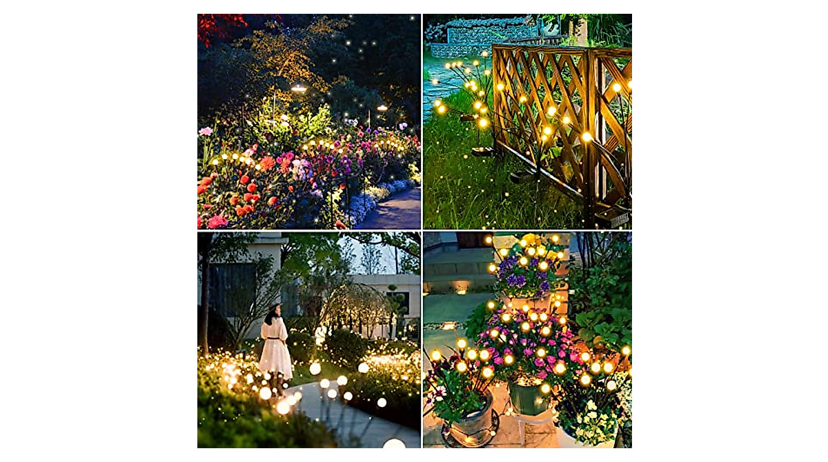 Brightever 4-Pack Solar Lights Outdoor Waterproof - Swaying Solar Garden Lights, Upgraded Solar ...