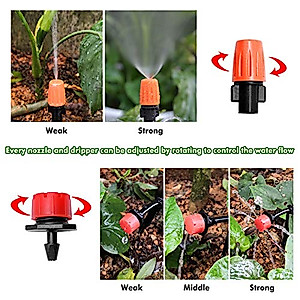 156Pcs Drip Irrigation Kit, Garden Irrigation System, Automatic Garden Watering System with Adjustable Dripper 82ft 1/4" Blank Distribution Drip Irrigation tubing, Garden, Flower Bed, Patio, Lawn