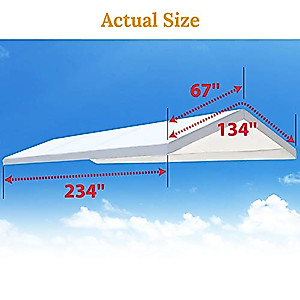 BenefitUSA 10'x20' Carport Replacement Top Cover for Garage Shelter with Cable Ties, White (Frame Not Included)