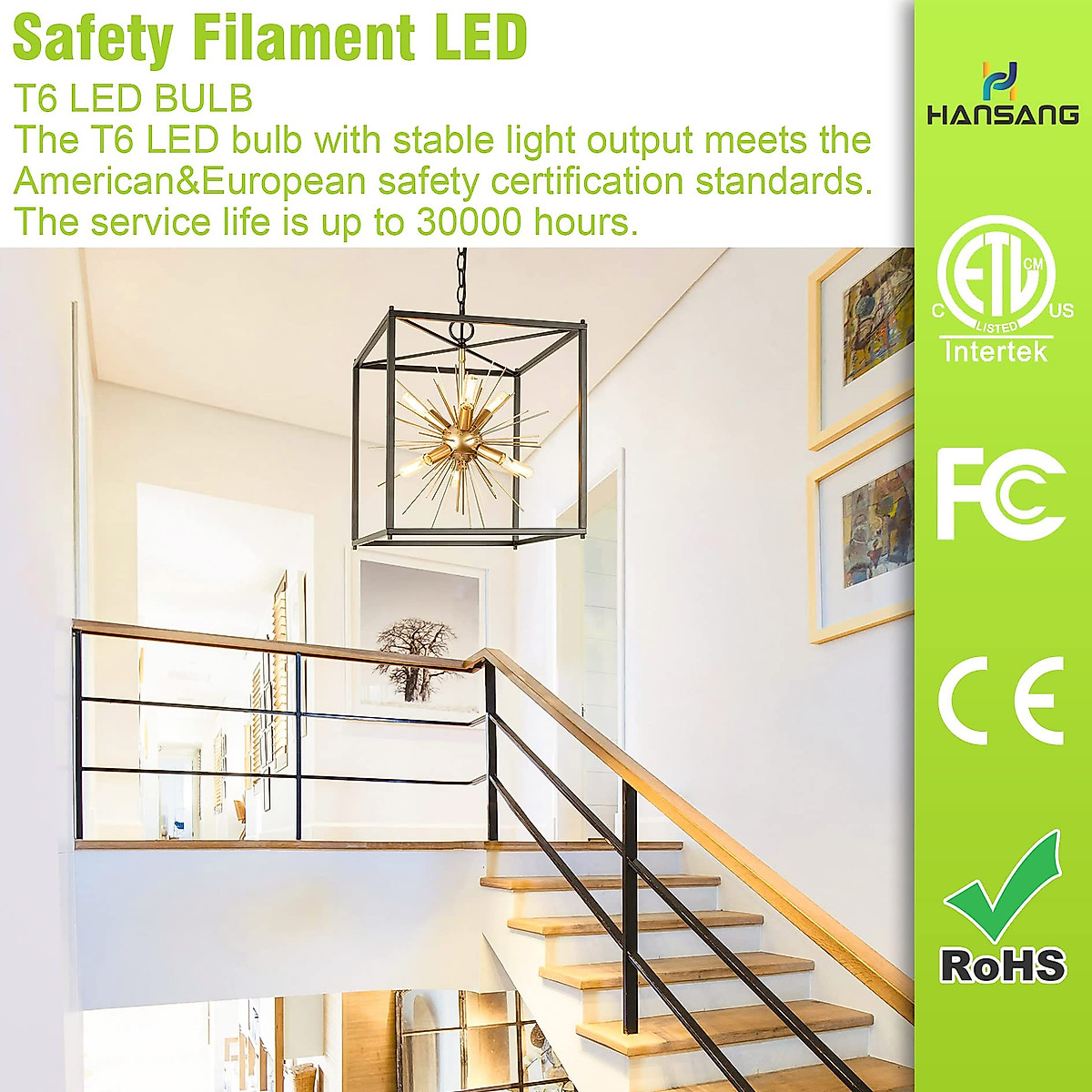 hansang E12 Candelabra LED Light Bulbs, 40W Equivalent, 4000K Natural Daylight, Dimmable E12 Small Base Edison Bulbs for Ceiling Fan, Type B Chandelier Light Bulbs, 120V, CRI85+, 400LM, 8 Pack