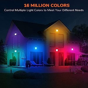 JJC 28W Smart Led Wall Pack Light, 3000K-5700K & RGB Security Lights Led Outdoor Lighting with APP Control,16 Million Color Changing Timing 2800 Lumen Dimmable 12 Dynamic Scenes by Bluetooth Control