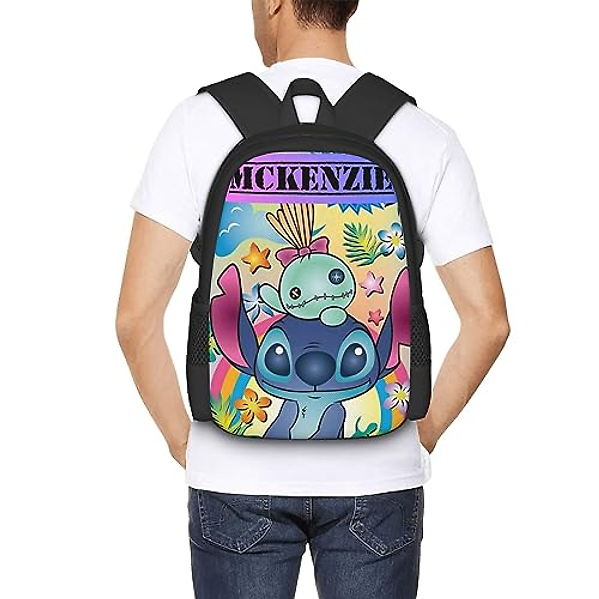 Anime Stitch Backpack Cartoon Anime Character Travel Rucksack Bag Cute Laptop Backpack Woman Men Casual Backpack Gifts