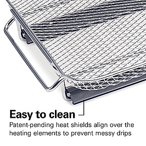 Hamilton Beach Quantum Fast Air Fryer Countertop Toaster Oven with Large Capacity, Fits 6 Slices or 12” Pizza, 5 Functions for Convection, Bake, Broil, Stainless Steel (31350)