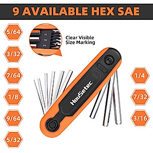 Allen Wrench Set, 2 Pack Aluminum Hex Key Set Metric & Standard SAE - Allen Key Set Made of Aluminum Alloy for Hex Head Socket Screw, Tool for Men Women Husband Stocking Stuffers for Men (Plastic)