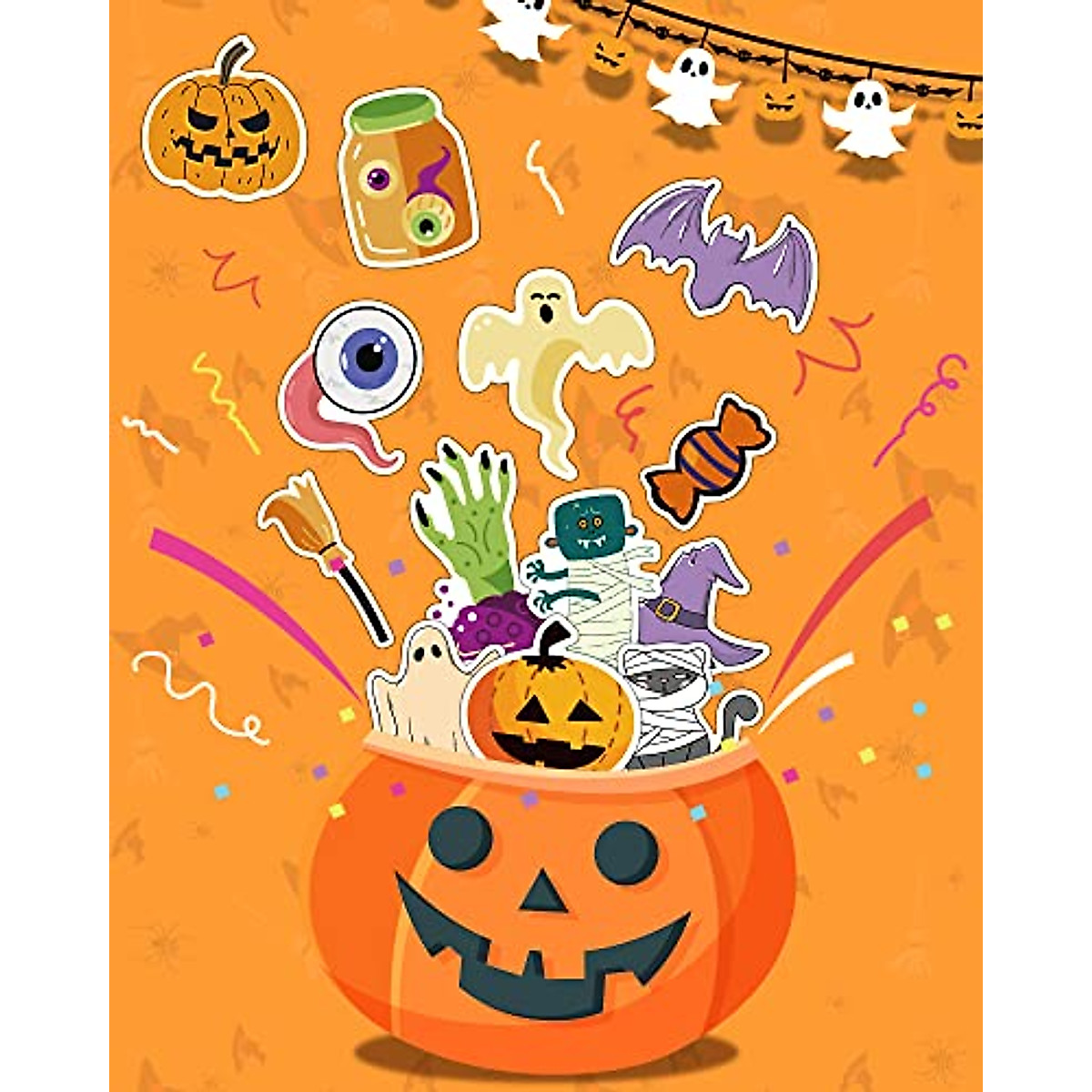 300PCS Halloween Pumpkin Stickers,Vinyl Waterproof Stickers for Water Bottles Laptop Skateboard Computer,Halloween Party Favors Gifts Funny Stickers for Kids Teens Adults