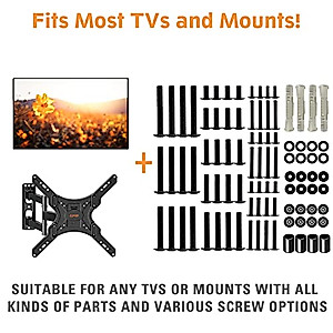 ELIVED Soundbar Mount Bracket Mounting Above or Under TV Tool-Free Knob Adjustable with Detachable Extension Arms, Universal TV Mounting Hardware Kit Includes M4 M5 M6 M8 Screws