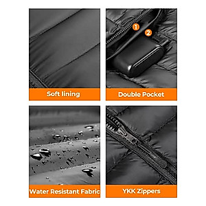 Neberon Heated Vest for Men with Battery Pack Rechargeable, 6 Heating Zones, Double Switches for Hunting Hiking Golf Fishing