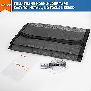 MAGZO Magnetic Screen Door Fit Door Size 32 x 80 Inch, Screen Size 34" x 81" Reinforced Fiberglass Screen Curtain Heavy Duty Screen Mesh for Patio Door Enjoy Air Fresh-Grey Gray