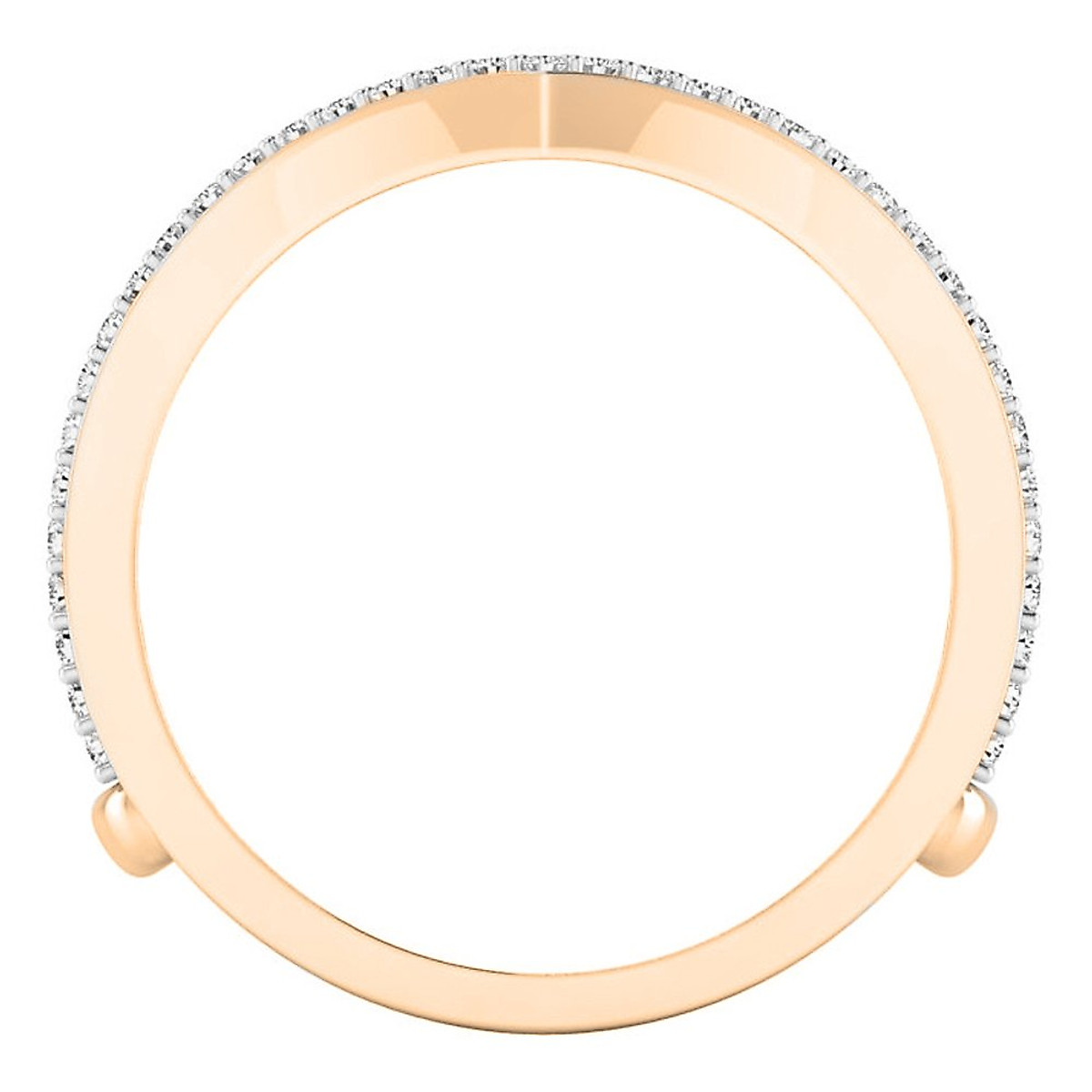 Dazzlingrock Collection 0.40 Carat (ctw) 18K Round Diamond Wedding Band Enhancer Guard Double Ring, Rose Gold, Size 5.5