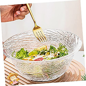 Alipis 2 Pcs Transparent Salad Bowl Old Fashioned Glass Vegetable Container Trifle Bowl Glass Pasta Crystal Serving Bowl Deep Soup Fruit Bowls Glass Bowl Simple Style Bowl Yogurt Bowl