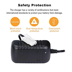 NASTIMA Intelligent 2-10S RC Battery Charger for 7.2V 8.4V 9.6V Ni-MH Battery Packs Compatible with Tamiya and Mini Tamiya Connector