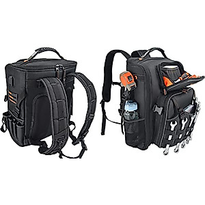 Full-Open Tool bag backpack, bookbag for men, electricians, construction