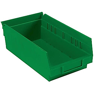 Global Industrial 13 Shelf Steel Shelving with (60) 4" H Plastic Shelf Bins, Green, 36x12x72