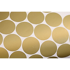 Easy Peel & Stick Gold Wall Decal Dots, 1.2inch (216 Decals) Safe on Paint Walls Removable Metallic Vinyl Polka Dot Decor, Round Circle Art Glitter Stickers, Paper Sheet Room Set