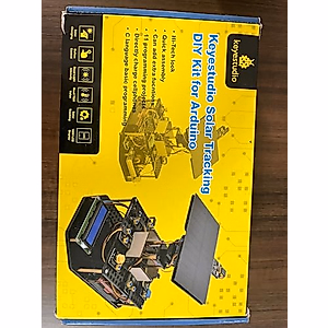 KEYESTUDIO DIY Solar Tracking Electronic Kit for Arduino,Smart Phone Charging Module,Temperature and Humidity Sensor,BH1750 Light Sensor etc.Educational Programming Kit for Teens Adults 15+