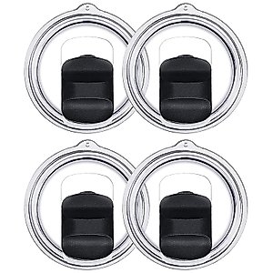 4 Pack Magnetic Tumbler Lids for Yeti Rambler 20oz with Magnetic Splash Resistant Slider Spillproof Replacement Cover for Yeti Ozark Rambler Trail Old Style RTIC Coffee Tumbler Mugs, BPA Free
