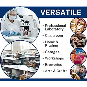 EISCO 1000mL (33.8oz) Glass Reagent Bottle with Acid Proof Polypropylene Stopper, Borosilicate 3.3 Glass Labs