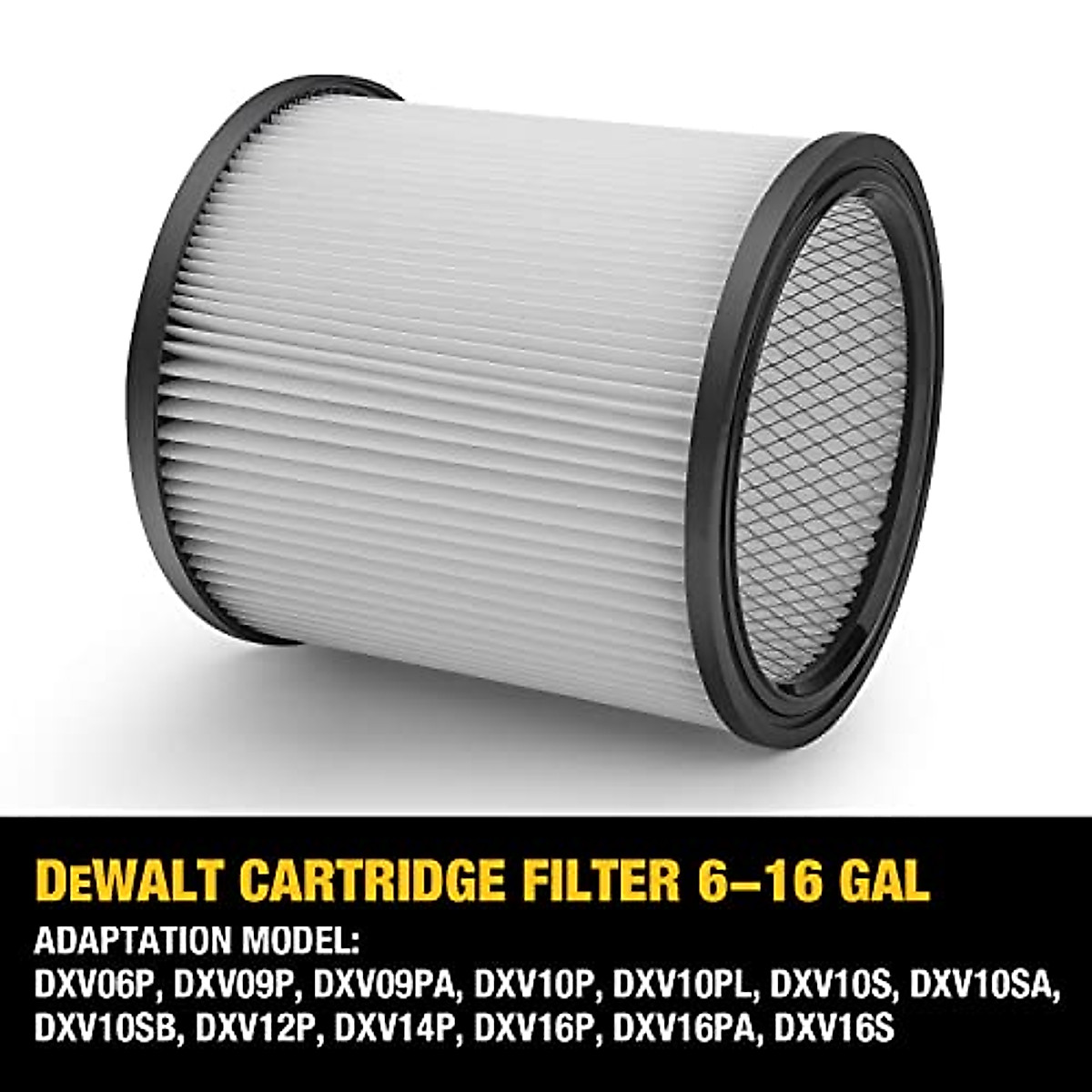 DEWALT DXVC6910 Cartridge Filter Replacement for 6-16 Gallon DEWALT Wet/Dry Vac