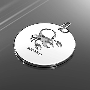 US Jewels Ladies 925 Sterling Silver 1in Scorpio October & November Zodiac Pendant