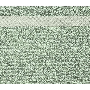 Amazon Basics Cotton Washcloths, Quick-Dry, 12" x 12", 12-Pack, Seafoam Green